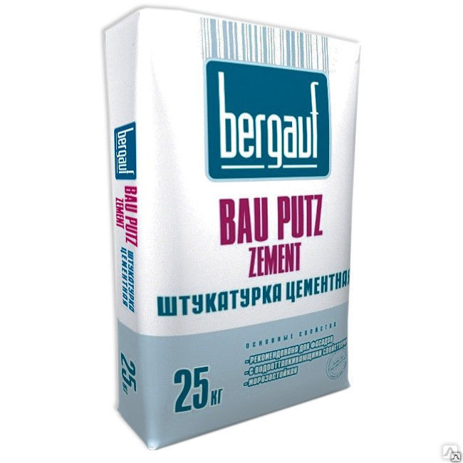 Штукатурка цементная Bergauf Bau Putz Zement 25 кг, цена в Красноярске ...