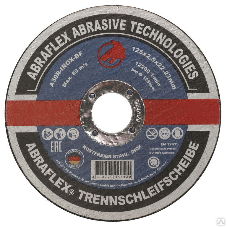 Отрезной круг A30R INOX BF 125X1.0X22,23 (25).ABRAFLEX(Германия), цена ...